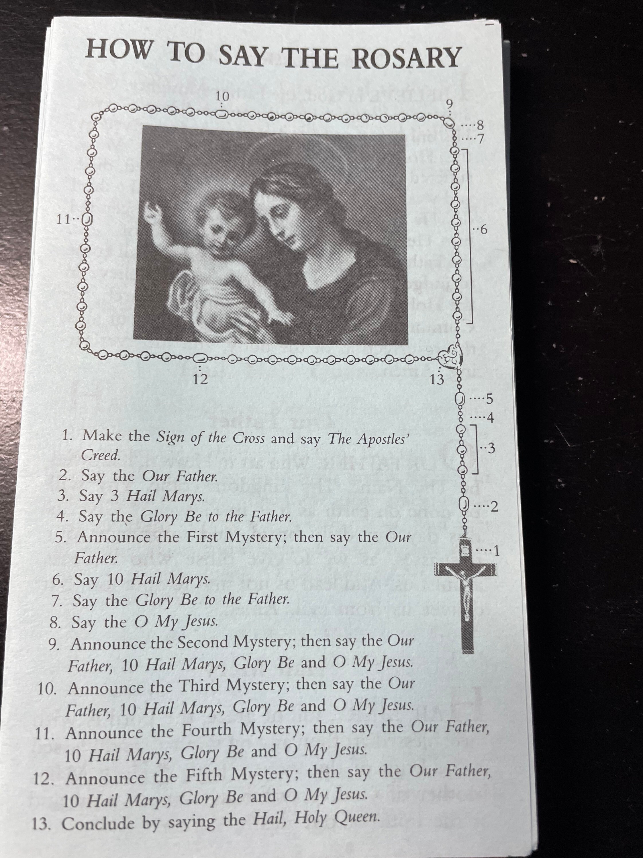 Steps to Pray the Rosary Pamphlet ENGLISH - Etsy