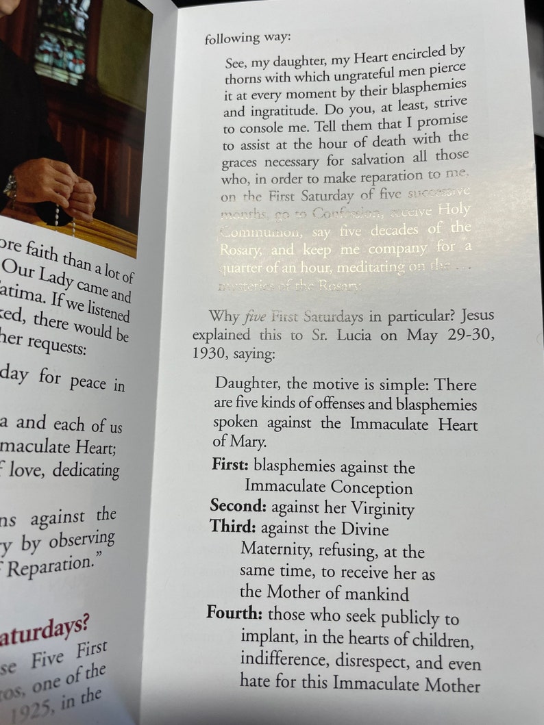 The Five First Saturdays Devotion Complete Pamphlet. - Etsy