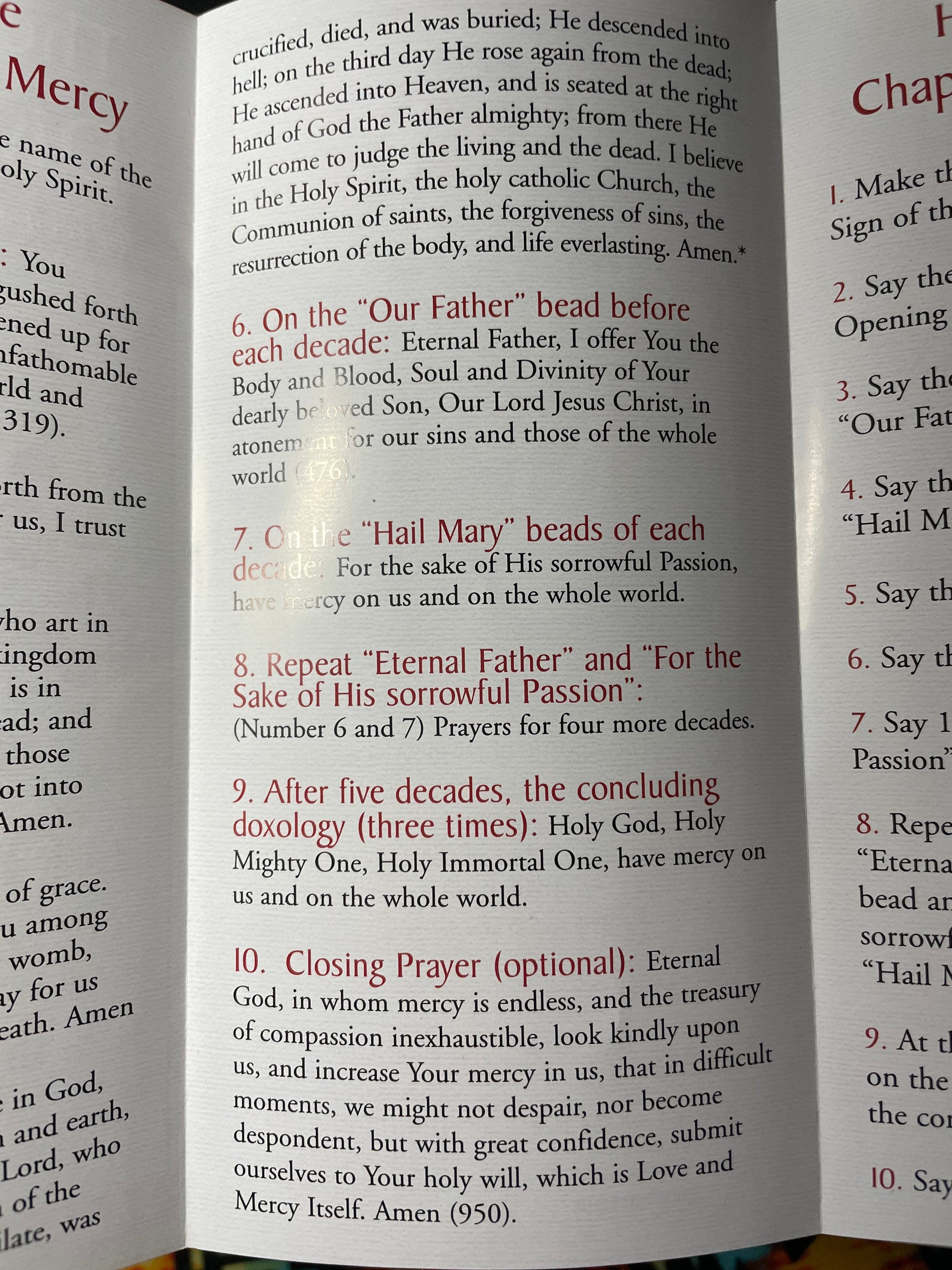 The Chaplet of the Divine Mercy Prayer Complete Pamphlet english - Etsy