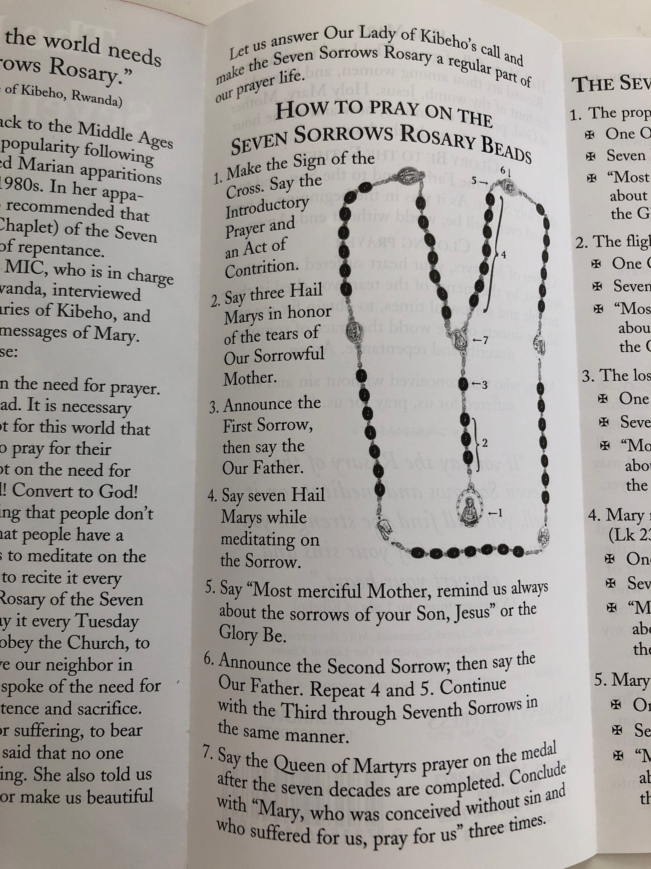 How to Pray the Rosary of the Seven Sorrows of Our Lady Pamphlets ENGLISH - Etsy