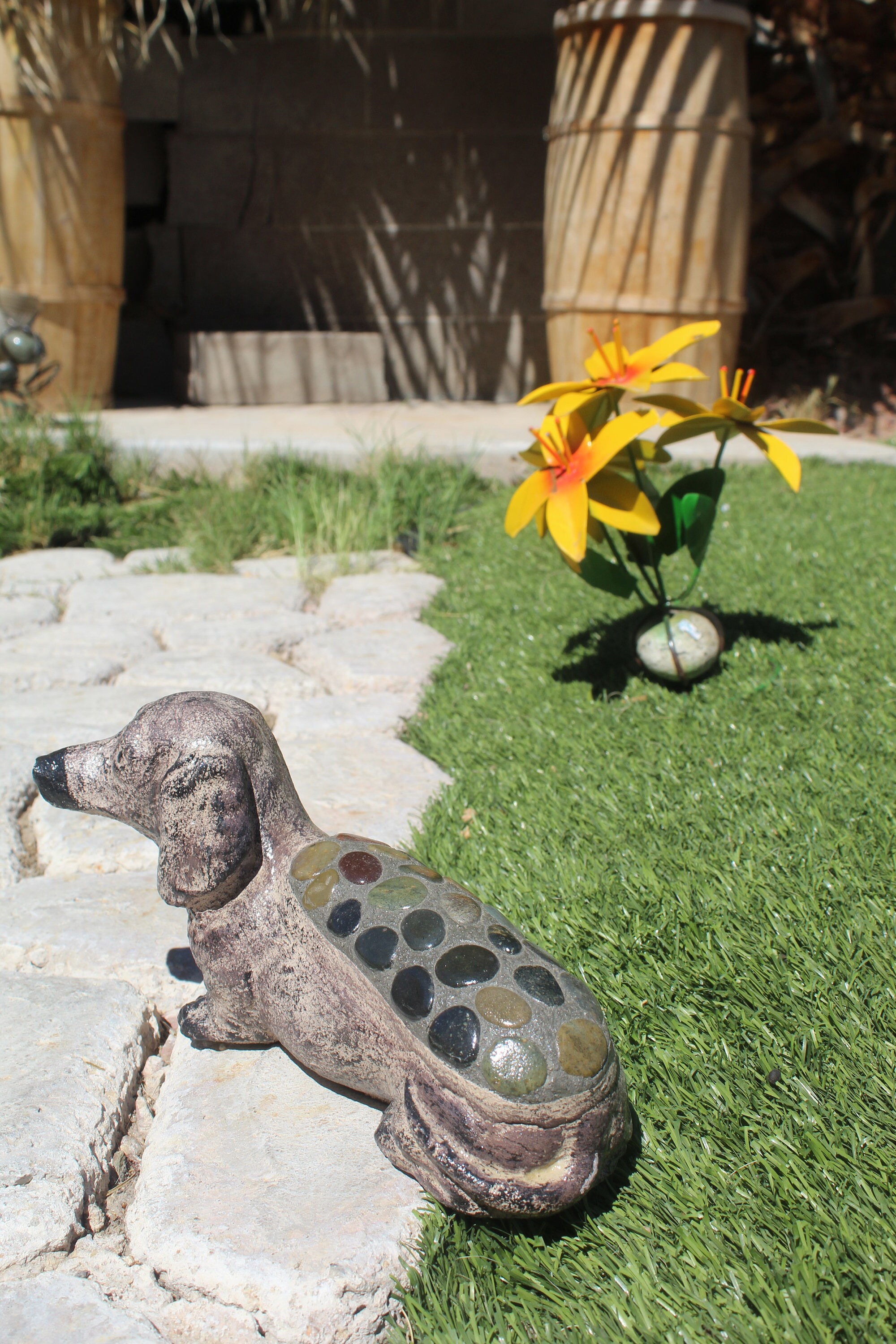 Adorable Concrete Dachshund Stone Back Dog Statue Garden Art - Etsy
