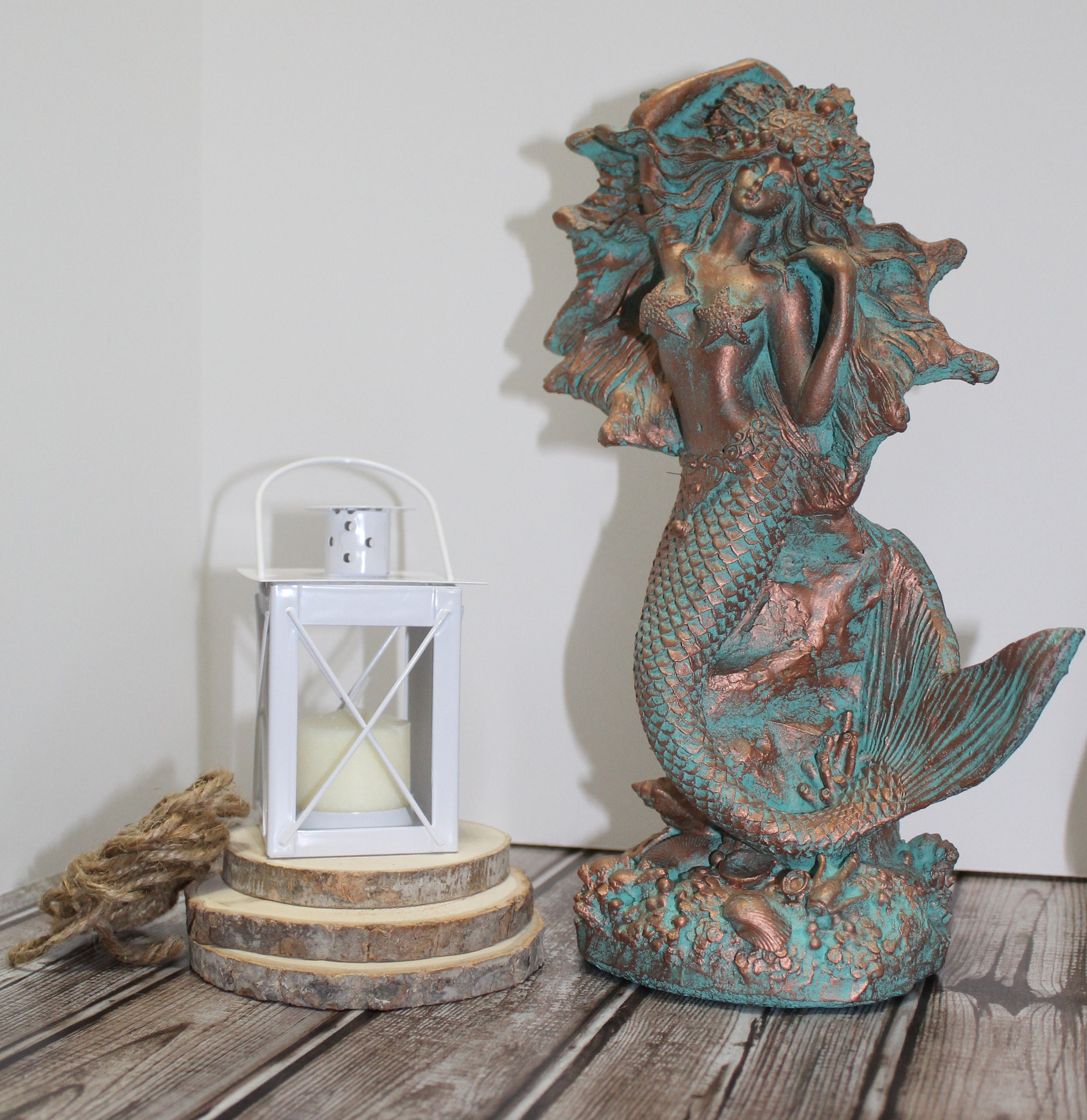 Handmade Hand Painted Mermaid Concrete Garden Yard Indoor - Etsy.de