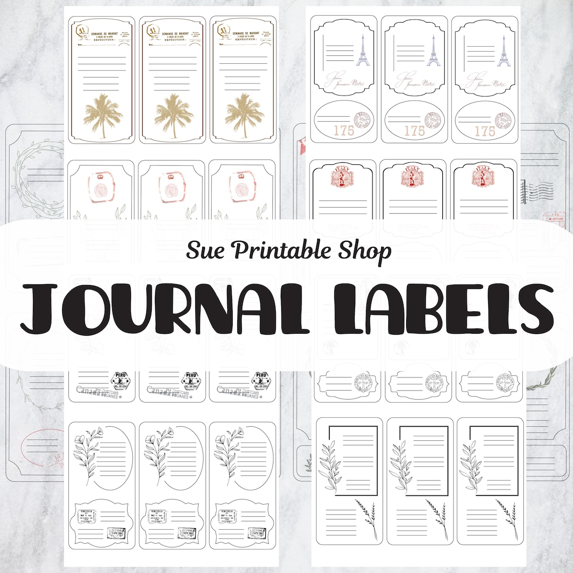 Printable Journal Labels Digital Download Labels Printable - Etsy
