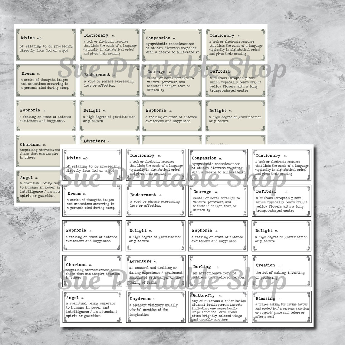 Printable Dictionary Words Definition Printables Journal - Etsy