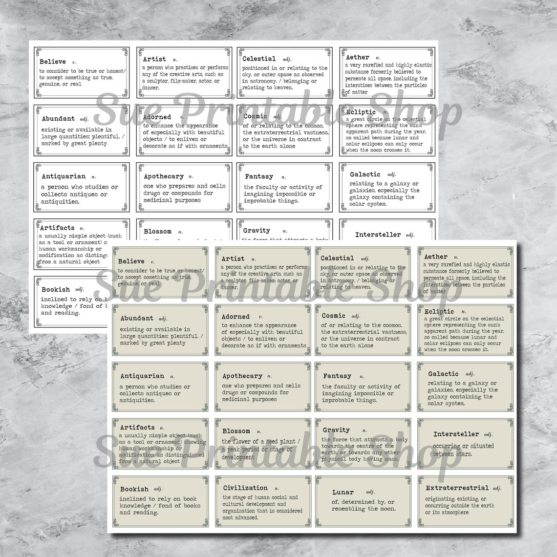Printable Dictionary Words Definition Printables Journal - Etsy