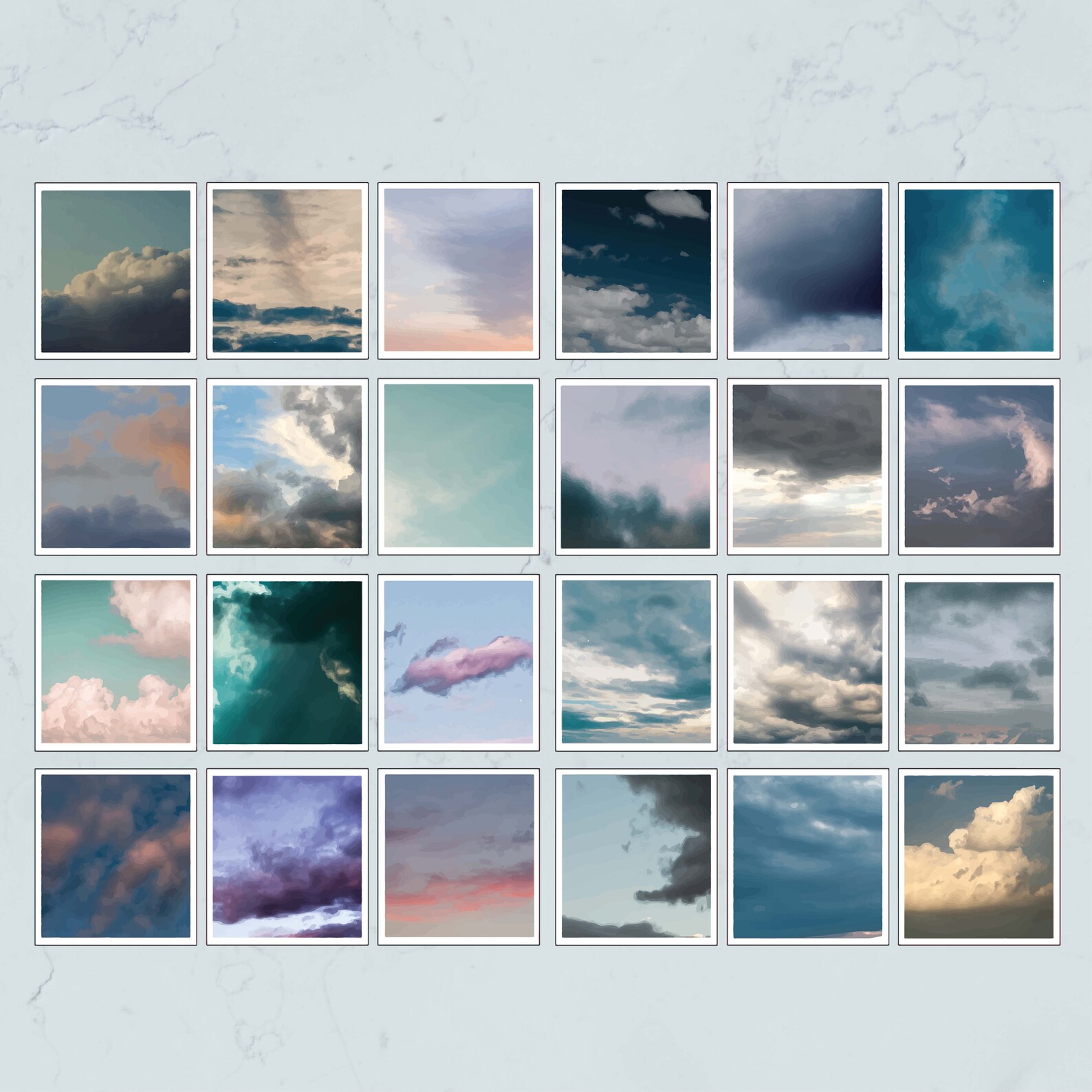 Printable Sky Stickers Digital Download Stickers Square - Etsy