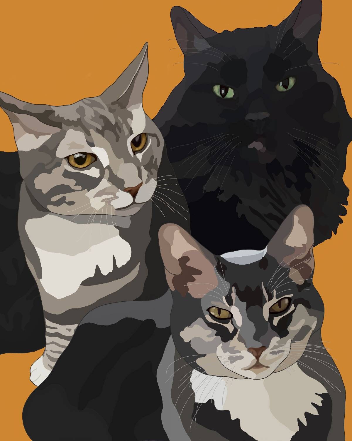 Aangepaste Comic Style Cat Portret Digitaal bestand | Etsy