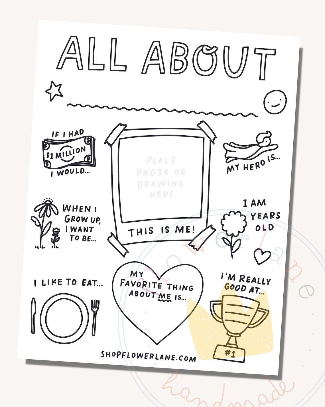 All About Me Printable Questionnaire for Kids First Day of - Etsy