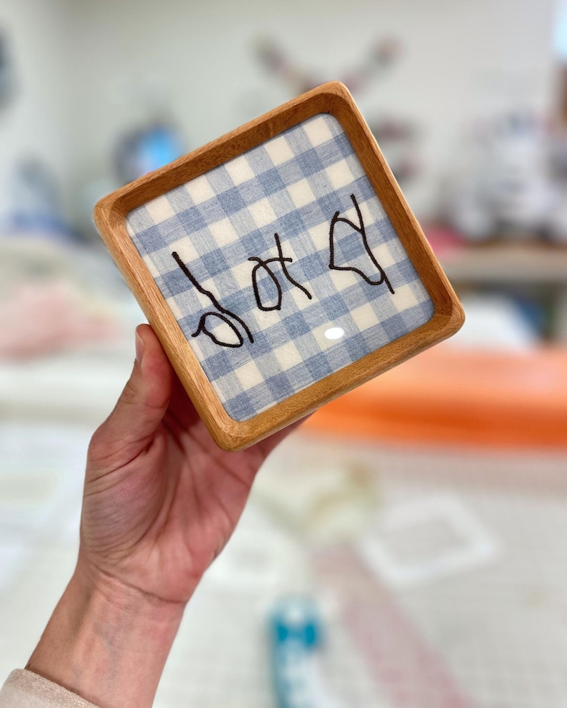 NEW! Custom Handwritten Embroidered Note | Framed Custom Stitched Note ...