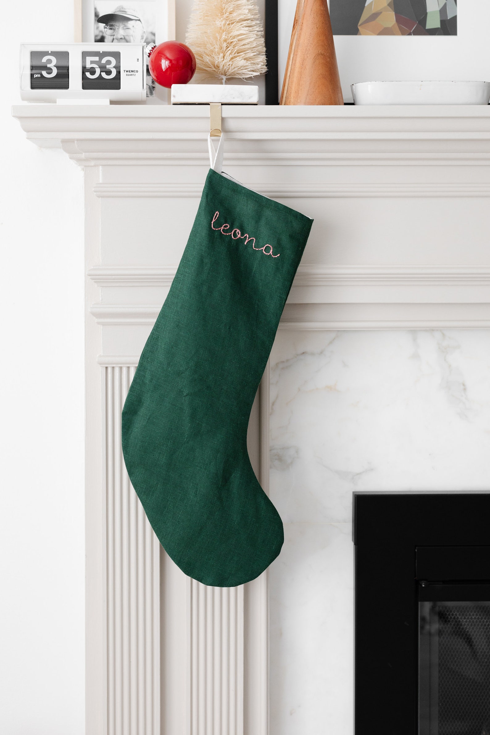 Personalized Linen Stocking Handmade Stocking Embroidered - Etsy