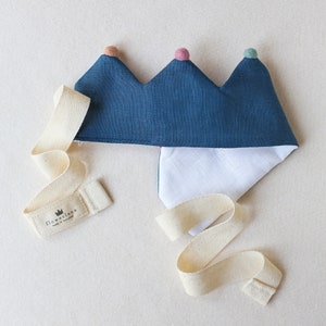 Fabric Linen First Birthday Crown and Keepsake Gift - Etsy
