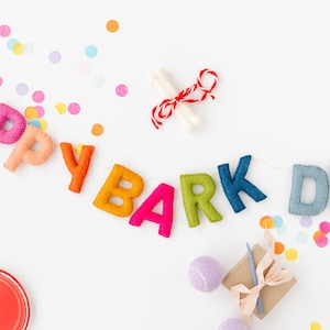 Happy Bark Day Felt Garland Pet Party Decor Sustainable Pet Birthday ...