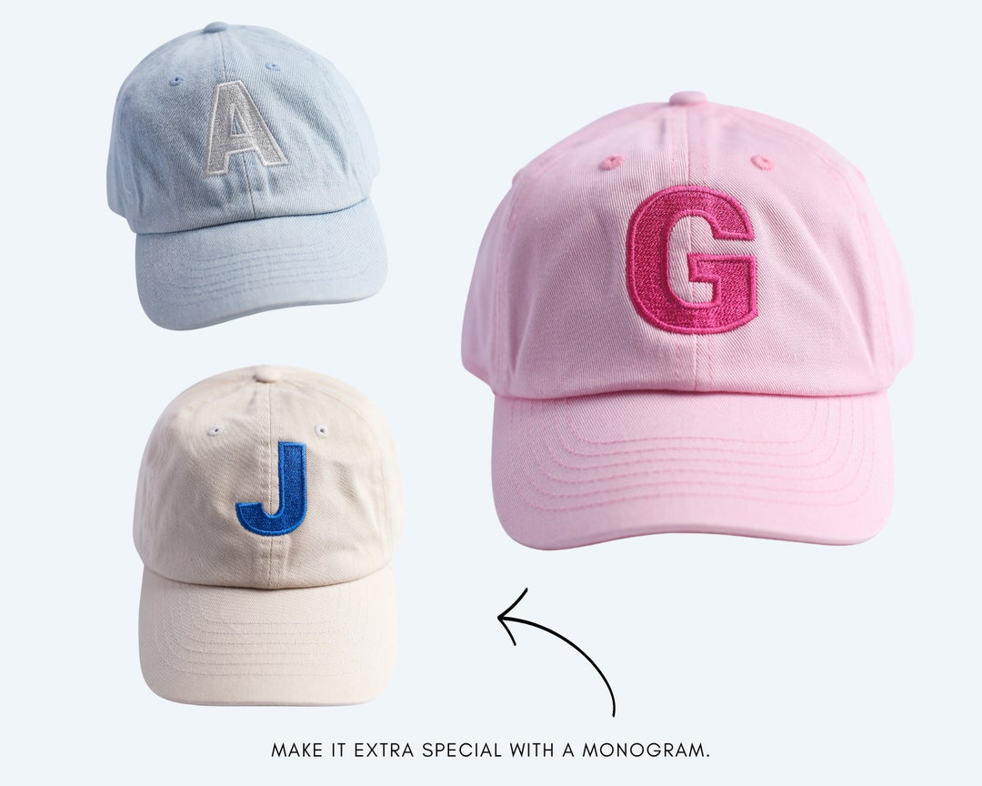 Personalized Kids Baseball Cap With Monogram Cotton Baseball Cap With ...