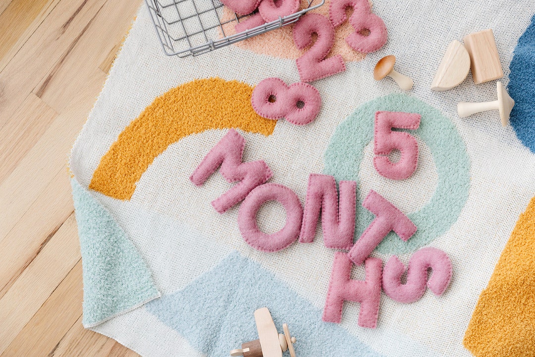 Baby Monthly and Weekly Milestone Numbers Set - Etsy