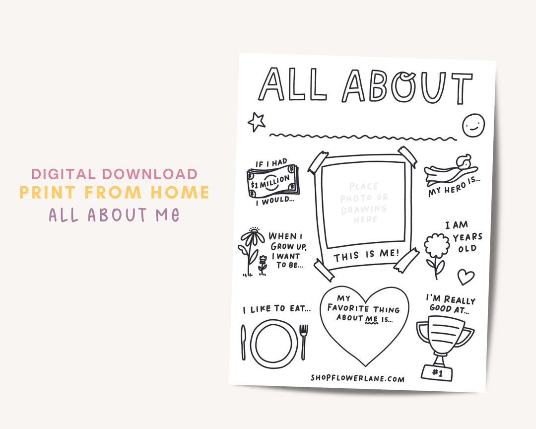 All About Me Printable Questionnaire for Kids First Day of - Etsy Australia