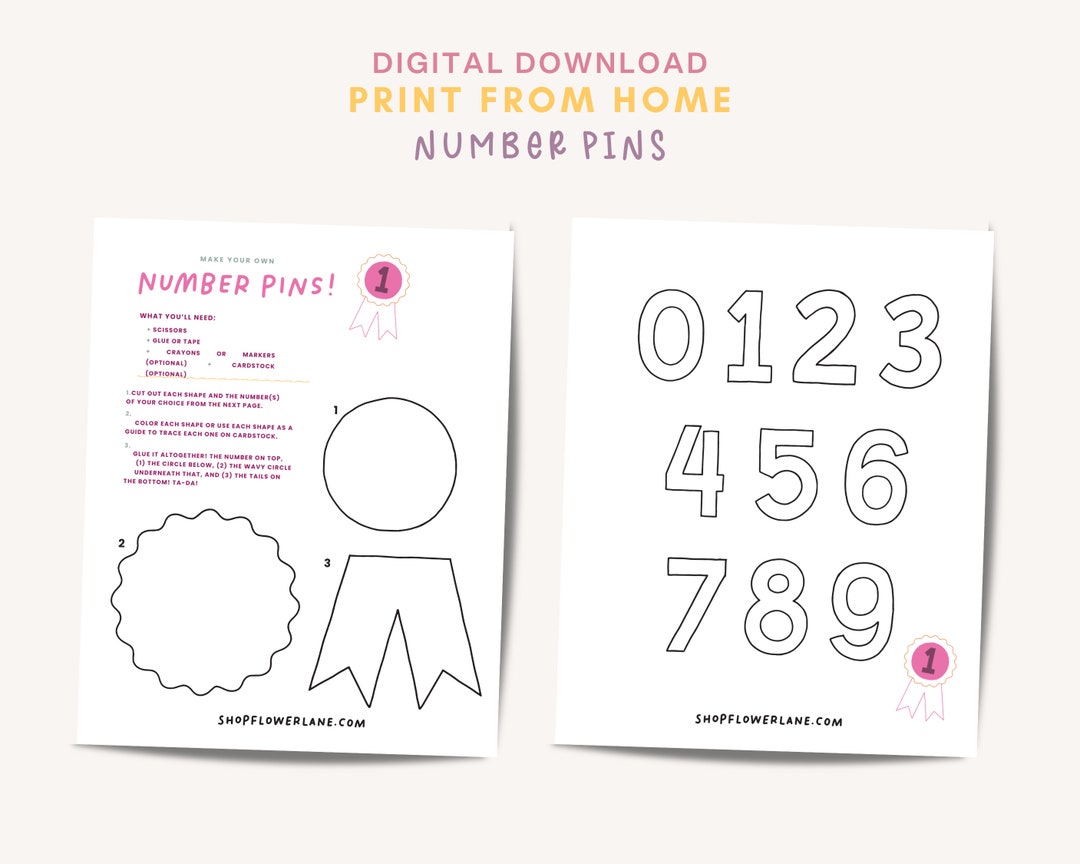 Printable Kids Number Pins DIY Printable Birthday Pins and - Etsy