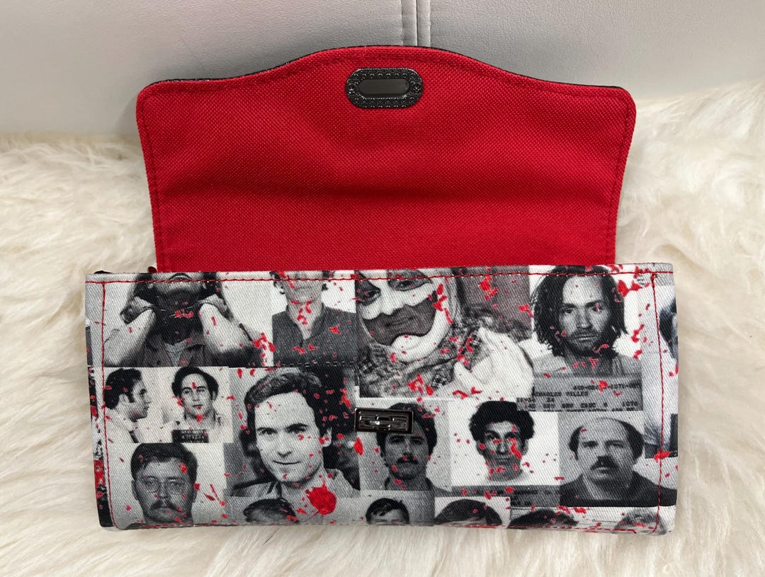 Serial Killer Clutch Wallet - Black Glitter Vinyl Flap - Etsy