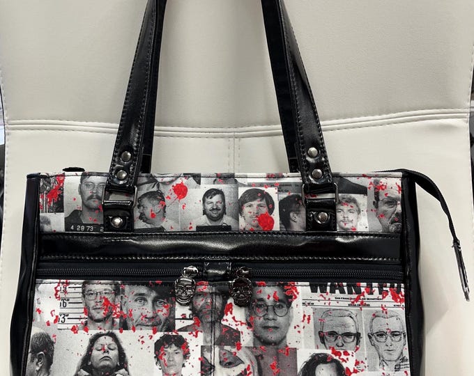Serial Killer Purse Black Metallic Vinyl and Blood Splatter - Etsy