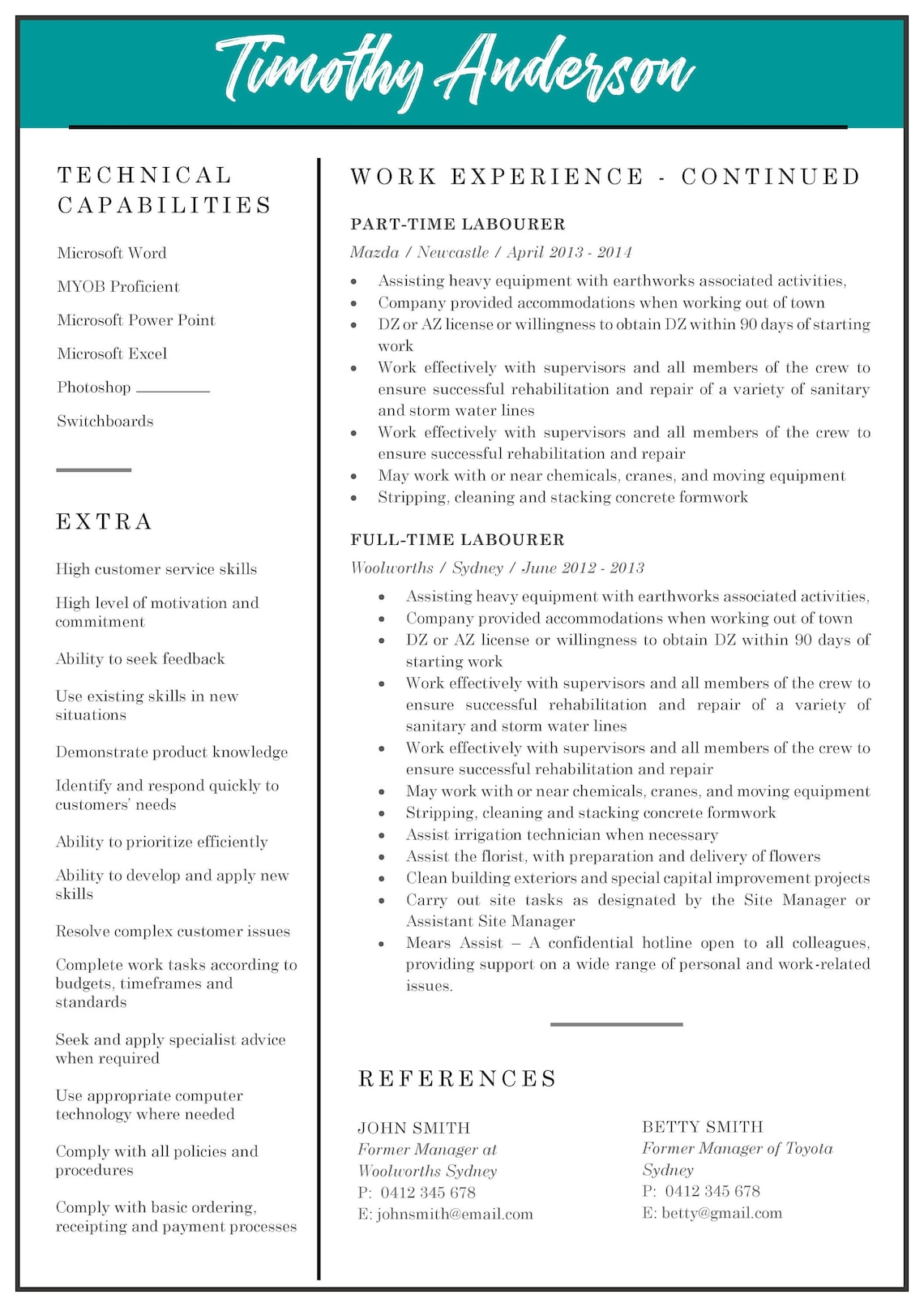 Resume Template, Resume Template Word, Resume for Men, Boy, Green ...