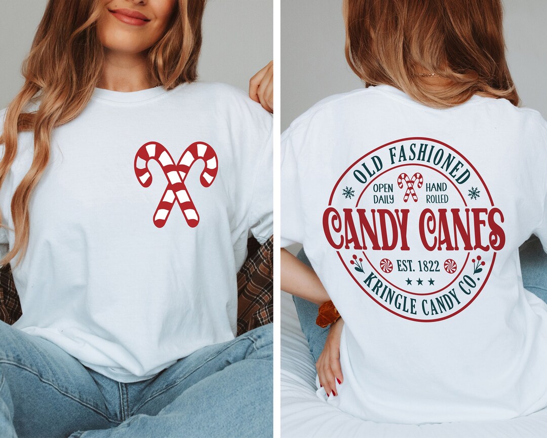 Front and Back Candy Canes Shirt - Gift for Christmas - Christmas Shirt ...