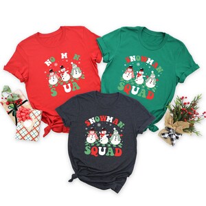 Snowman Squad Shirt - Snowman Crew Tee - Christmas Snowman T-shirt ...