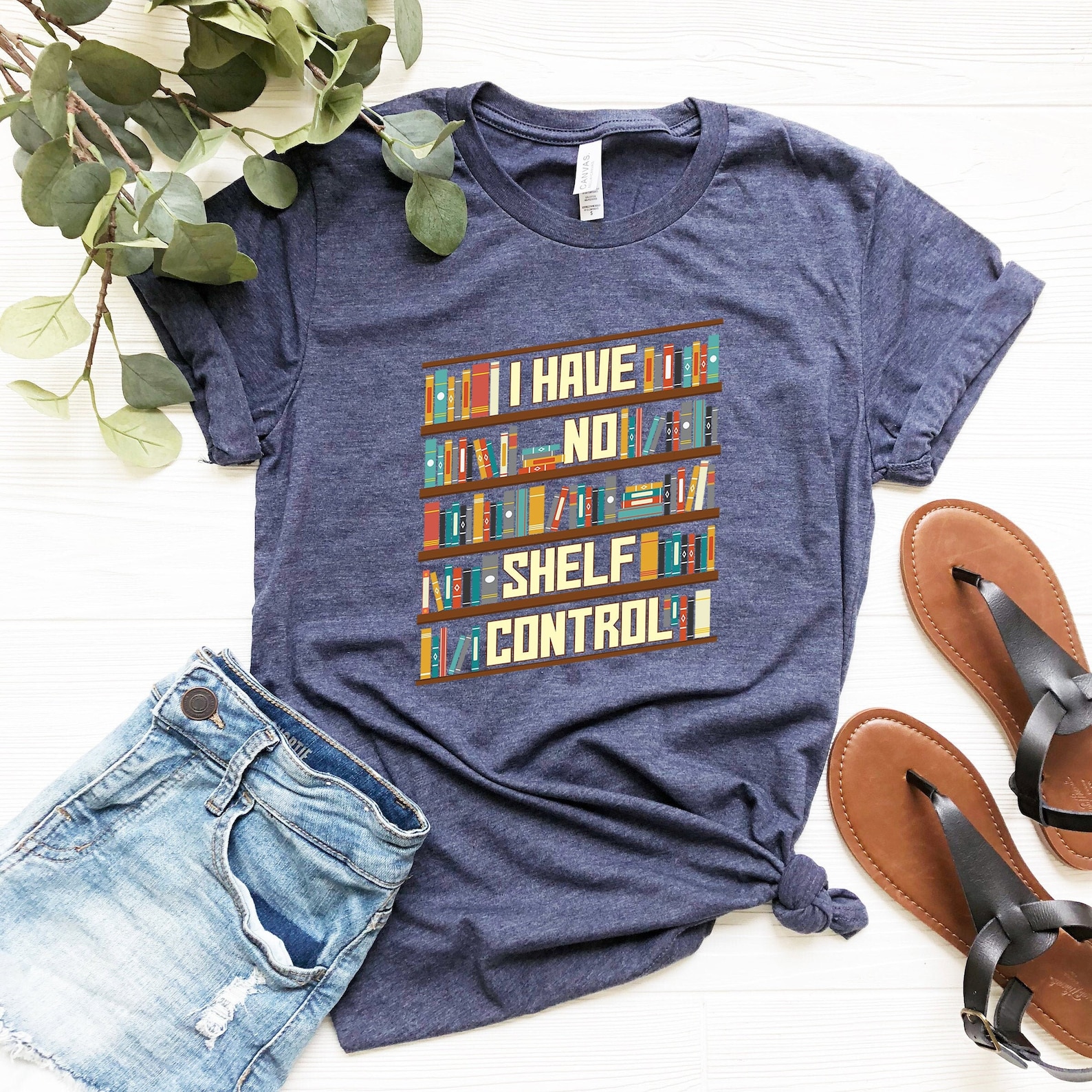 I Have No Shelf Control Shirt Book Shelf Design Tee Book - Etsy