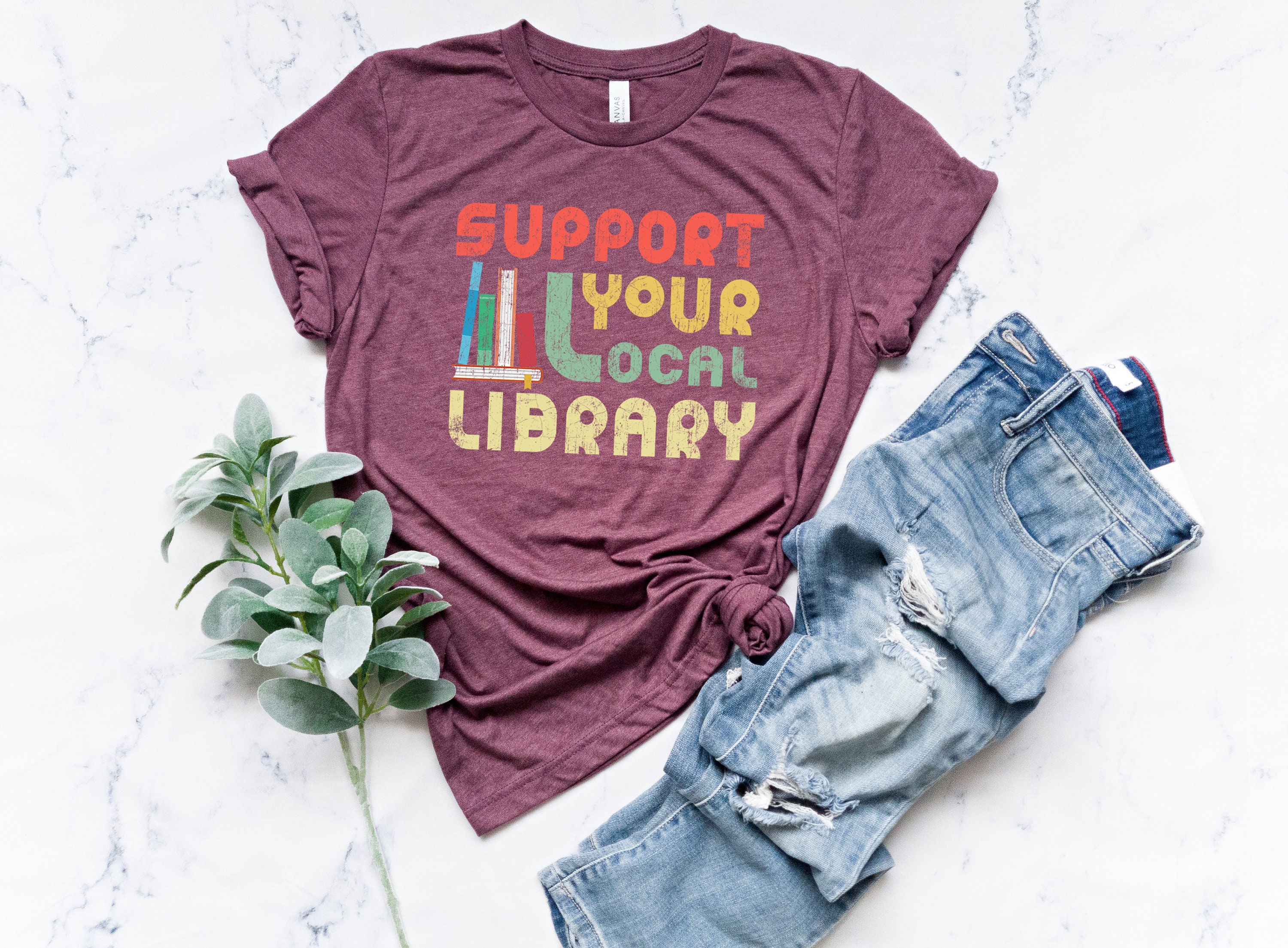 Support Your Local Library Shirt Library Lover Tee Book | Etsy