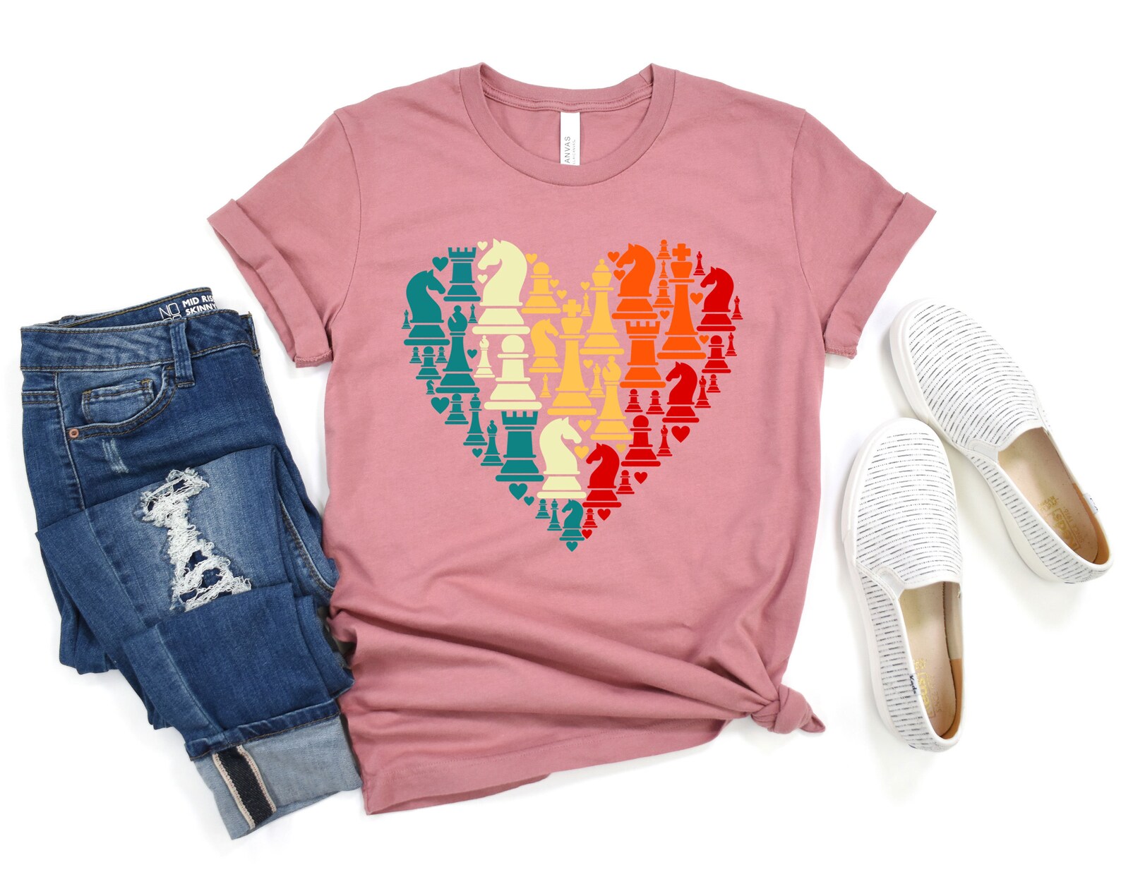 Chess Heart Apparel Chess Pieces Printing Heart Design Shirt | Etsy