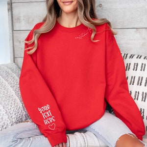 Custom Your Text Sweatshirt - Custom Text Sleeve Hoodie - Personalized ...