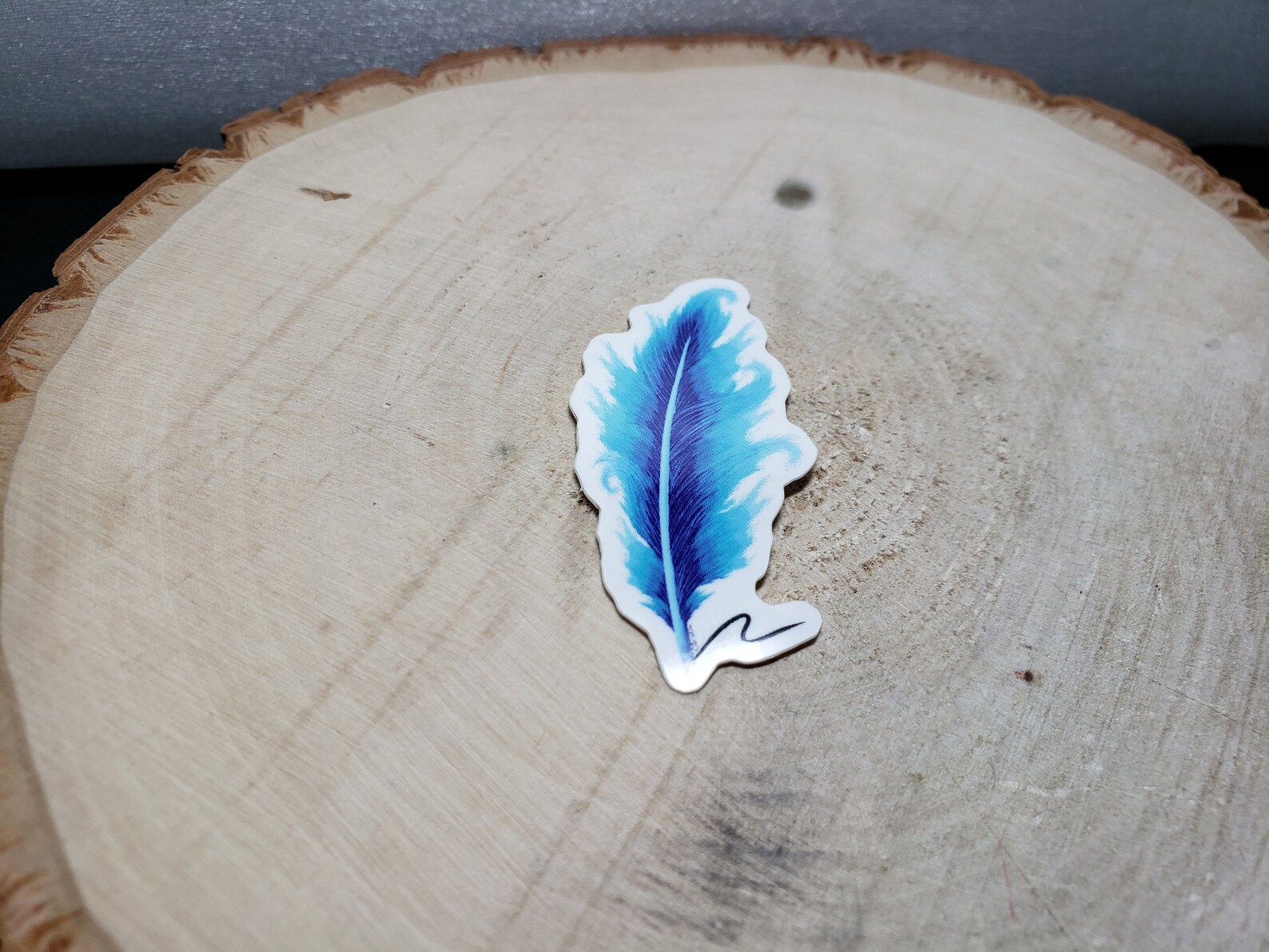 Sticker Plume bleue autocollant - Etsy France