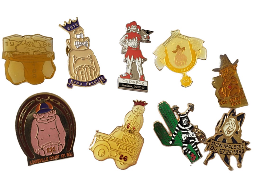 Royal Order of Jesters Vintage Pin Collection, Set of 9 Unique ...
