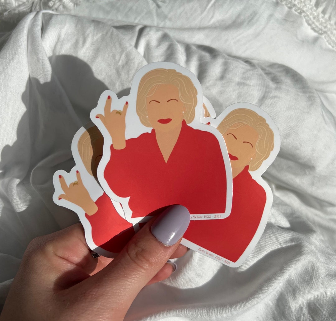 Betty White Sticker Hydroflask Decal Weather Proof Water Bottle Laptop ...
