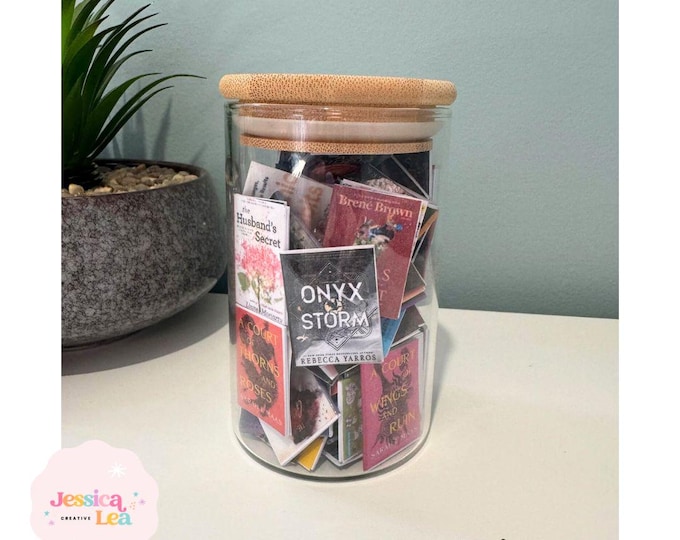 Customizable Mini Book Jar, Mini Book Display, TBR, Tiny Book Jar, Book ...