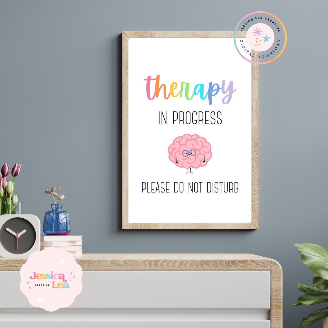 Therapy in Progress Print, Therapy Office, Counselling Office Decor ...