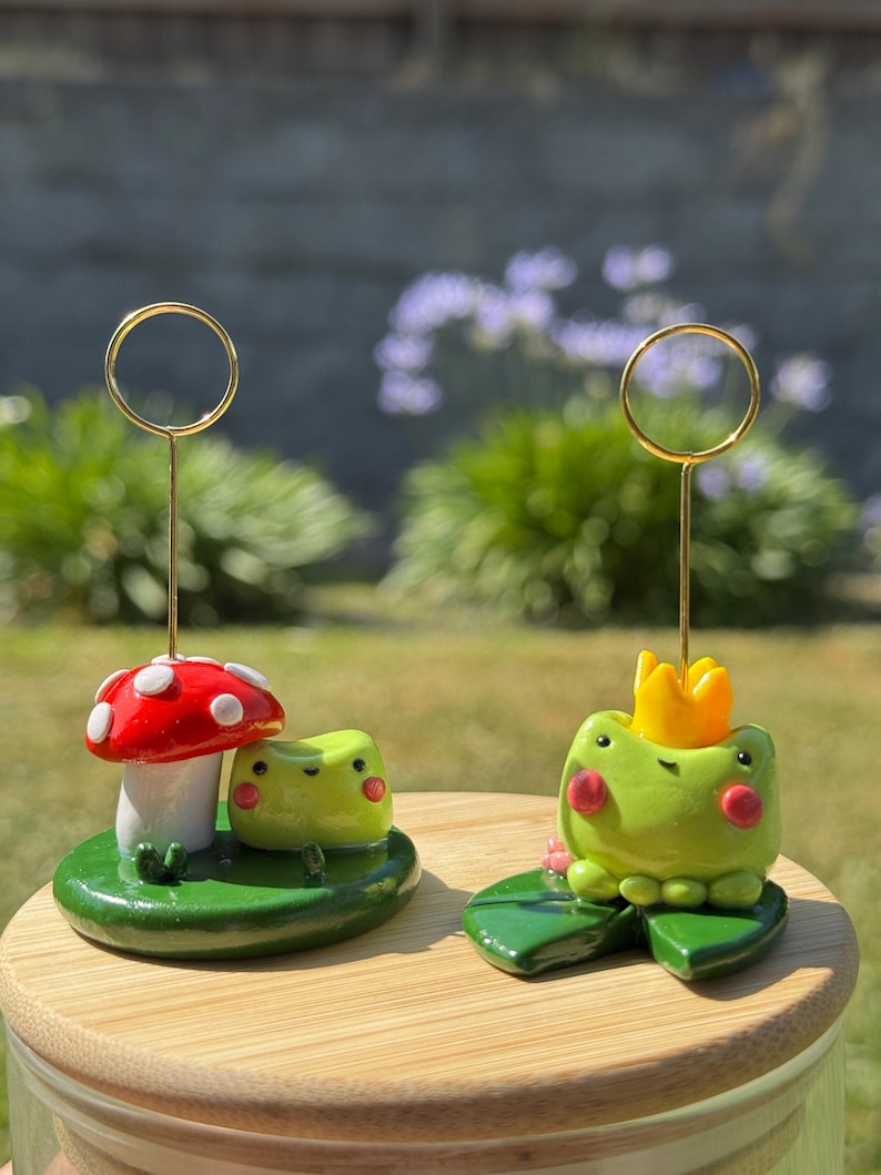 Polymer Clay Photo Holders | Handmade Figurines | Desk Pals | Cute Gift ...