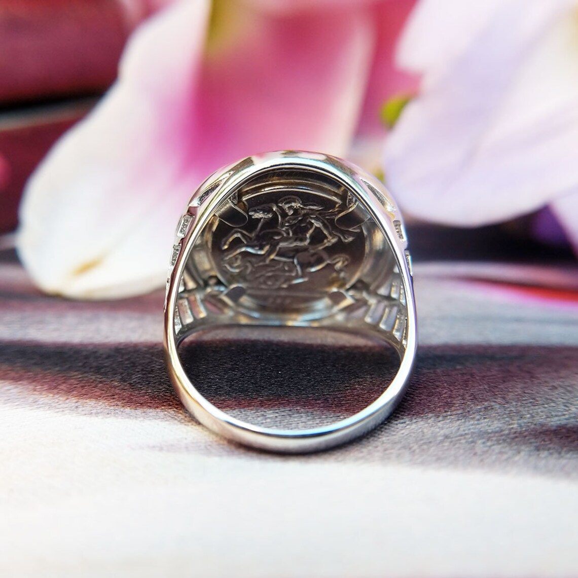 Bague médaillon St George Homme en argent sterling 2.2cm - Etsy France