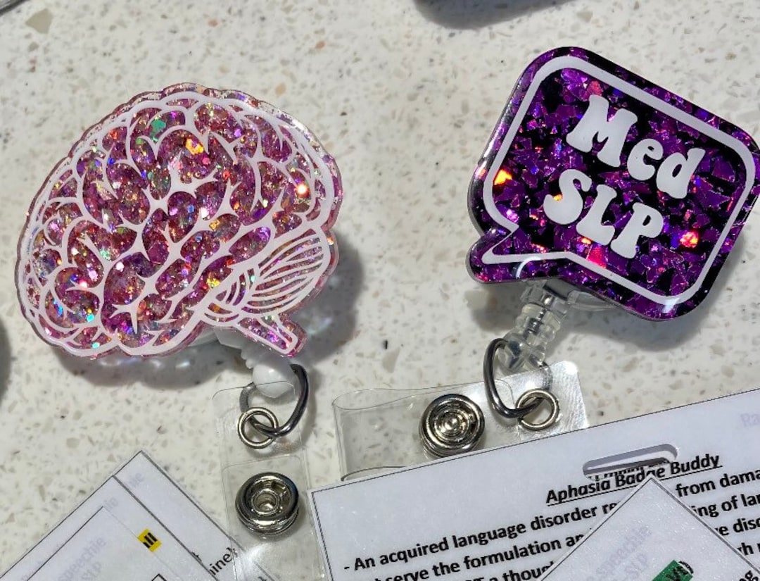 Speech Therapy Badge Reel, SLP Badge Reel, SLP Gift, Speechie Badge ...