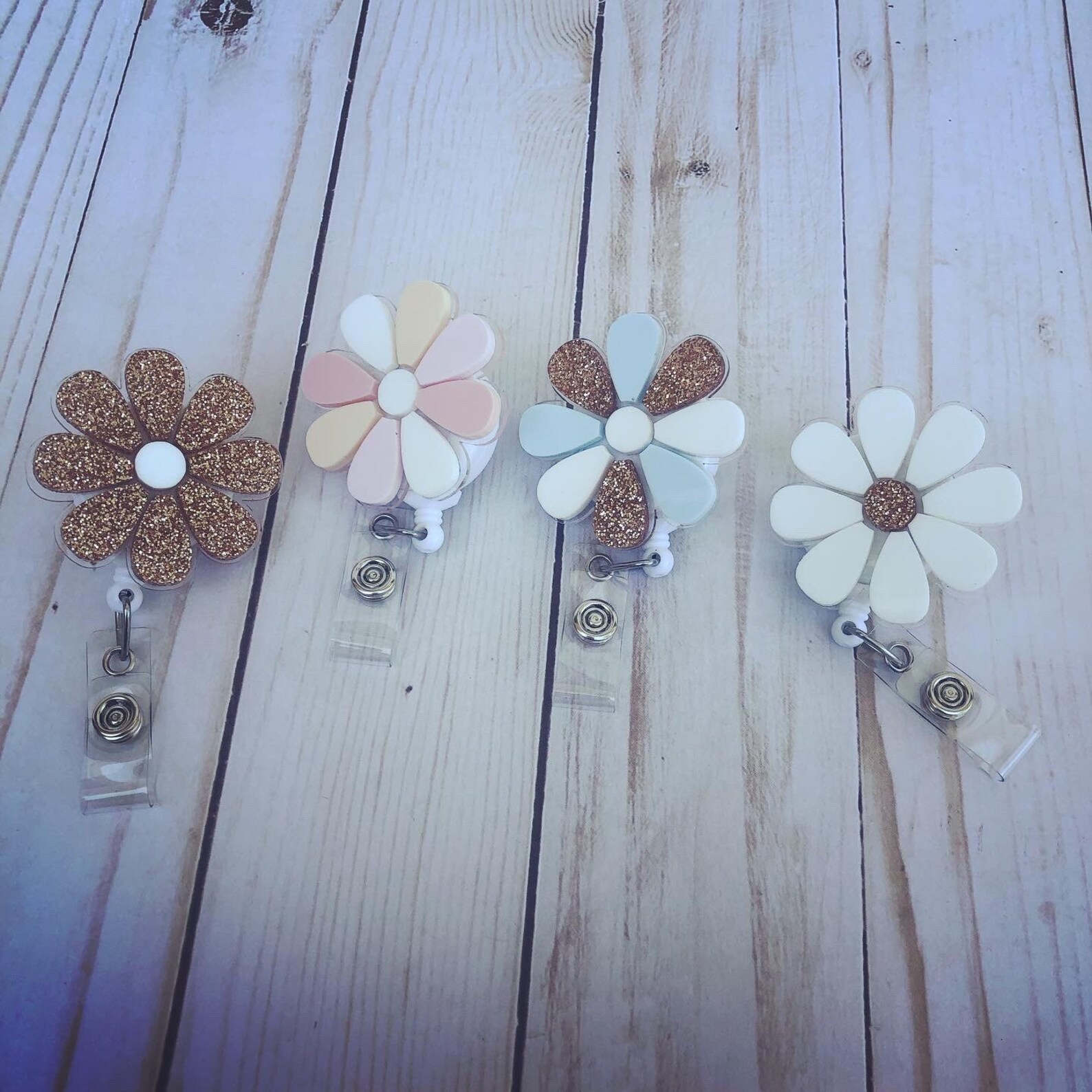 Spring Flower Badge Reel, Daisy Badge Reel, Nurse Badge Reel, Badge ...