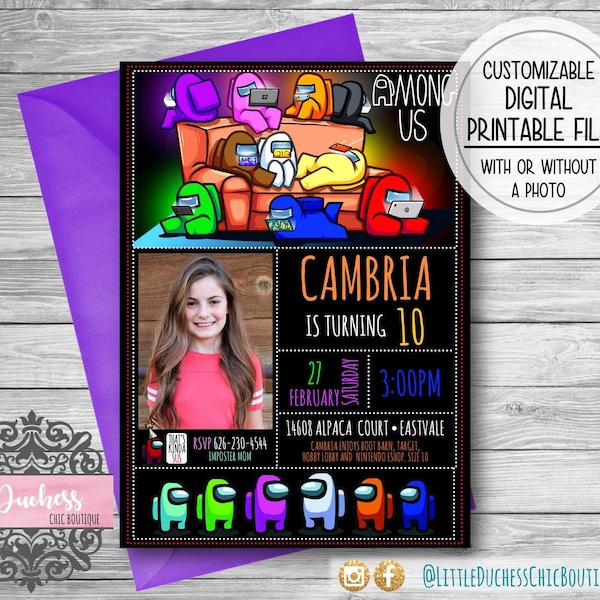 Among Us Birthday Invitation - Etsy