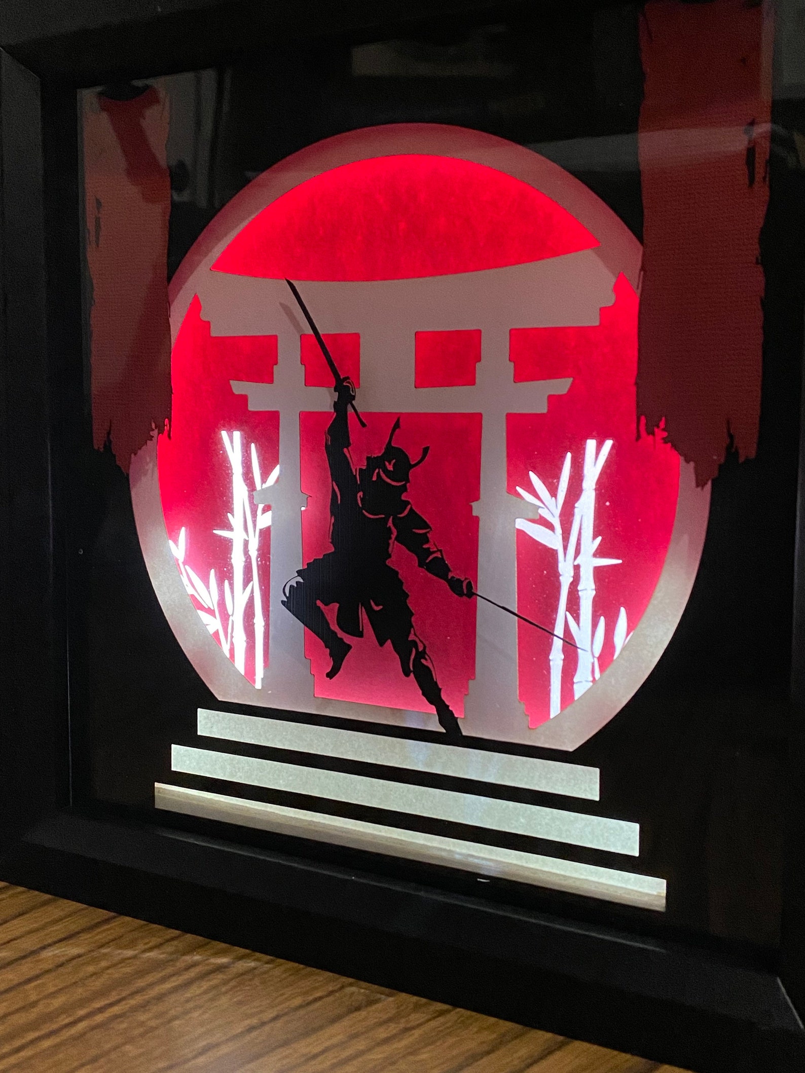 Guerrier samouraï combattant sous la porte japonaise cadre | Etsy