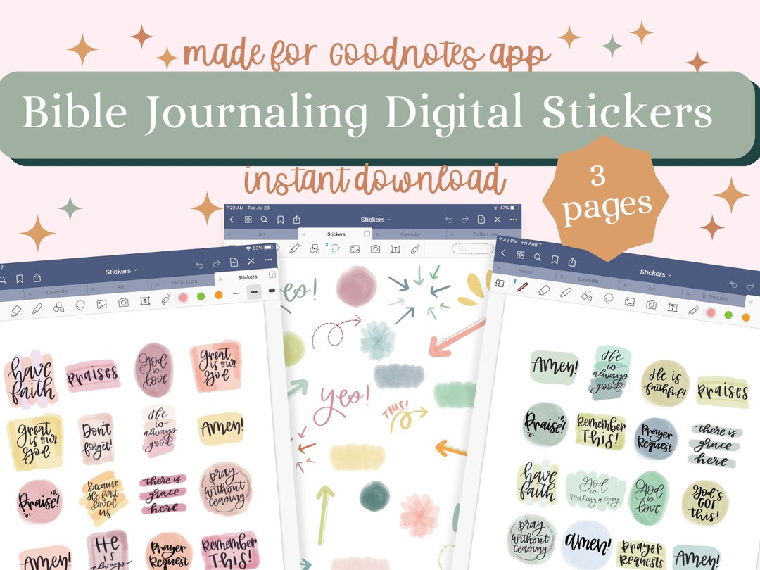 Digital Bible Sticker Set, Faith Pre-cropped Stickers for Goodnotes ...
