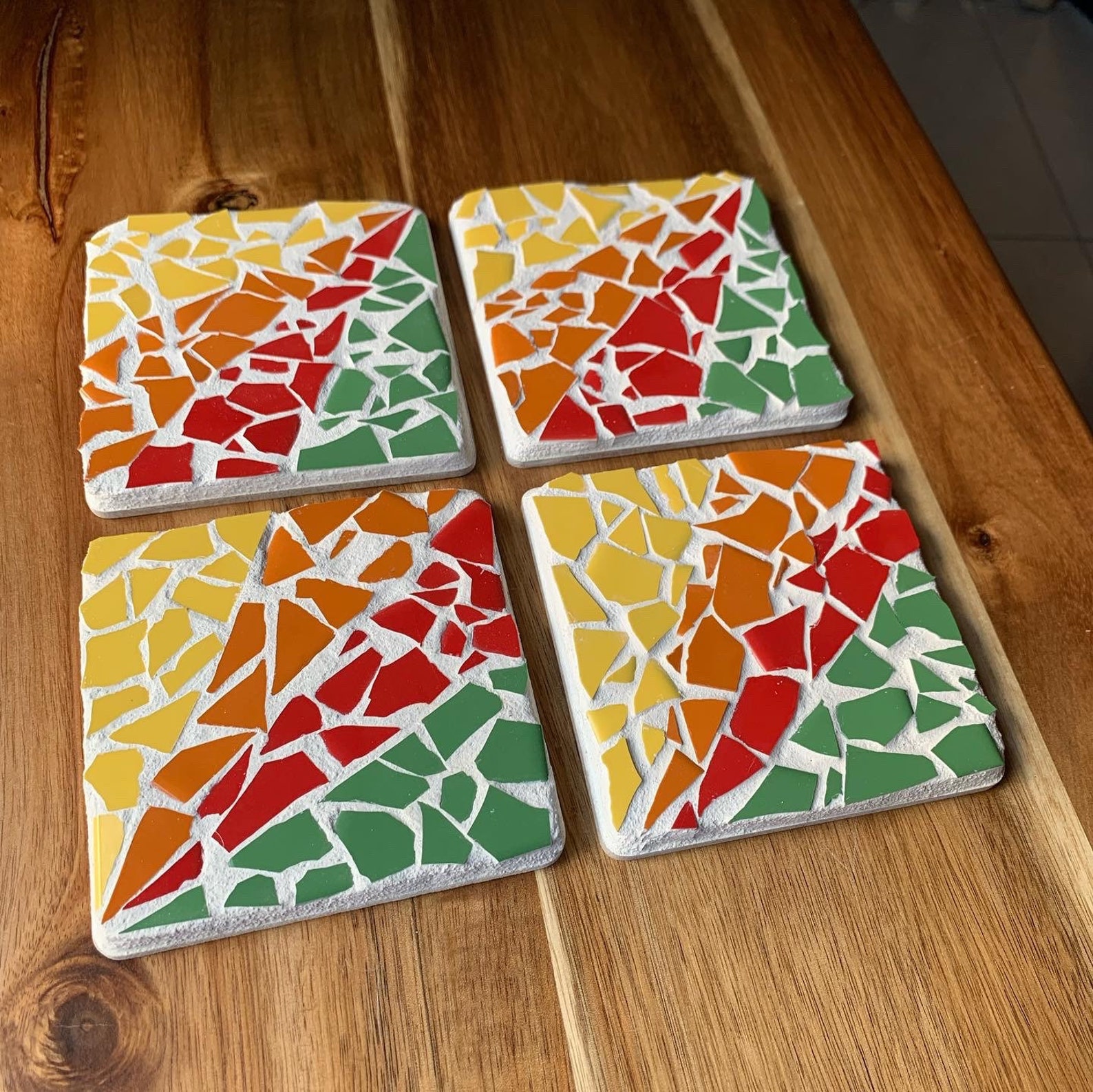 Spring Passion, Handmade Ceramic Mosaic Tiles Coasters Set of 4 - Etsy