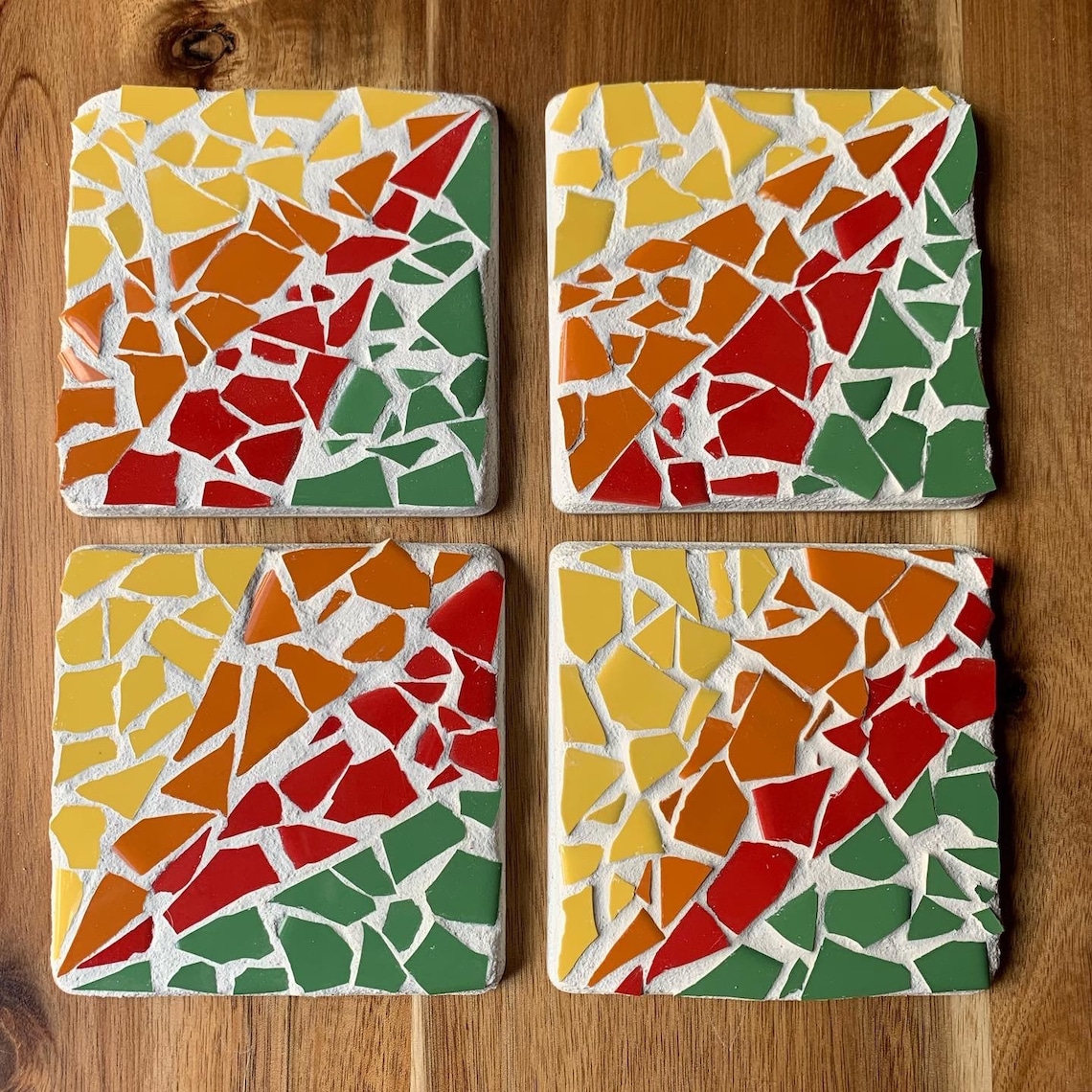 Spring Passion, Handmade Ceramic Mosaic Tiles Coasters - Set of 4 - Etsy