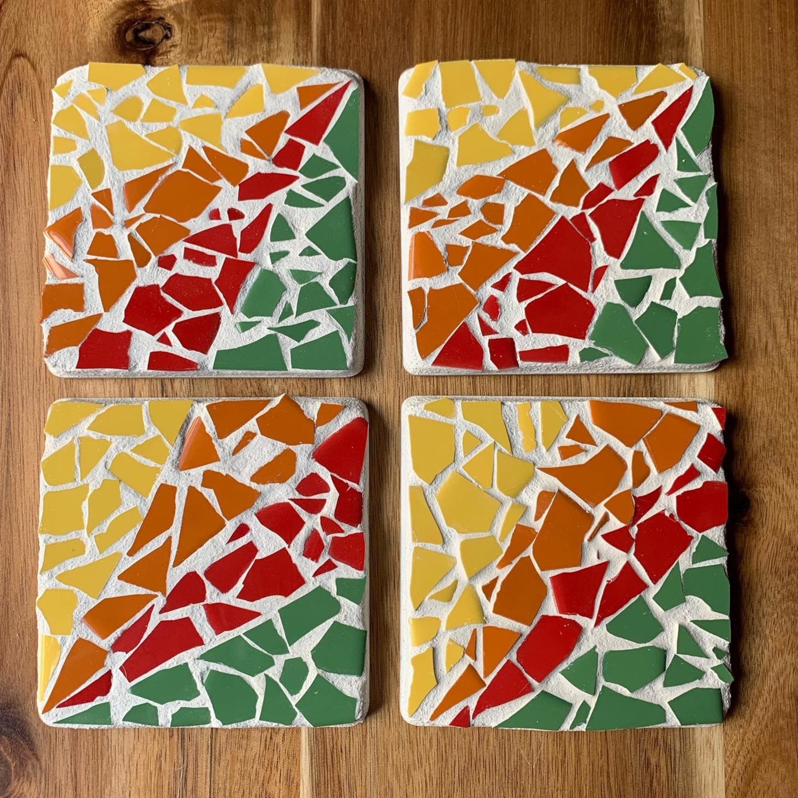 Spring Passion, Handmade Ceramic Mosaic Tiles Coasters - Set of 4 - Etsy