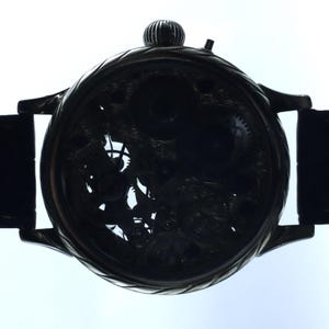 Mens Skeleton Watch, Full Hand Engraved Case & Movement, Vintage ...