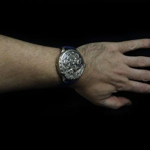 Mens Skeleton Watch, Full Hand Engraved Case & Movement, Vintage ...