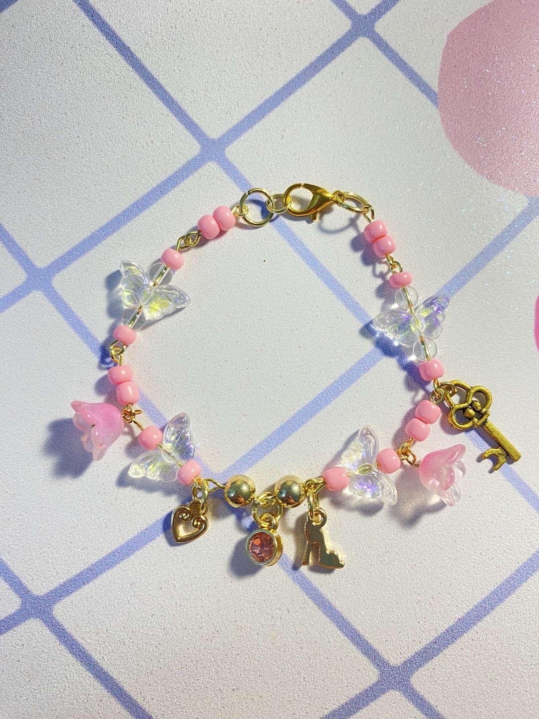 Princess Inspired Chained Beaded Handmade Beaded Bracelet Artist ...