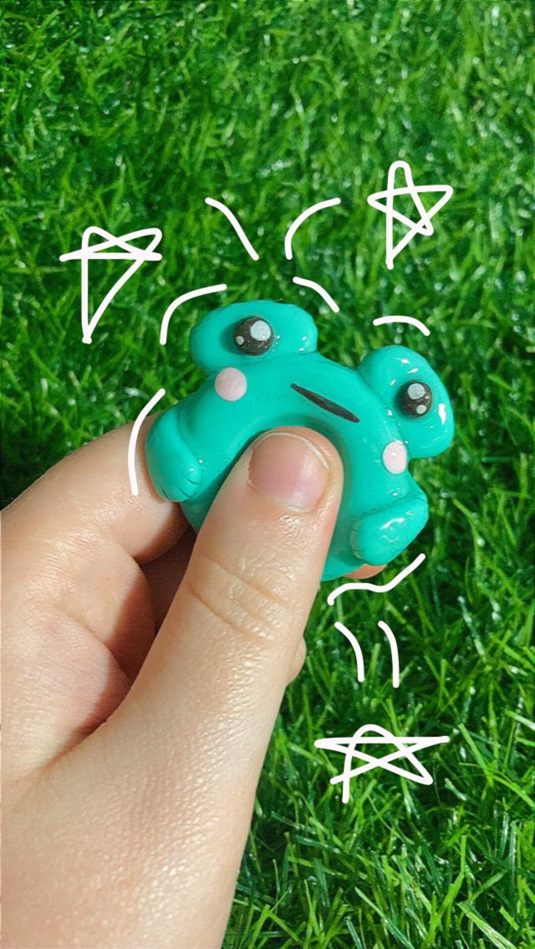 Frog Worry Stone Fidget,anxiety Relief, Handmade, ADHD, Kawaii, Fun ...
