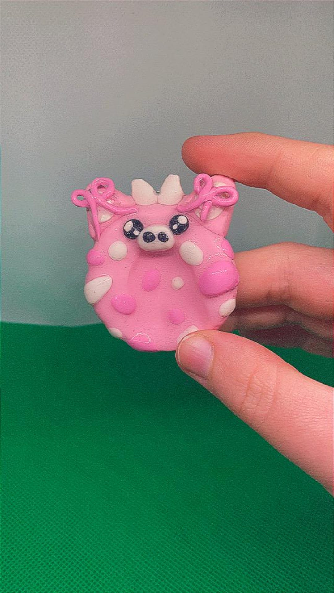 Coquette Cow Worry Stone Kawaii Fun Smooth Handmade Worry Stone Animal ...