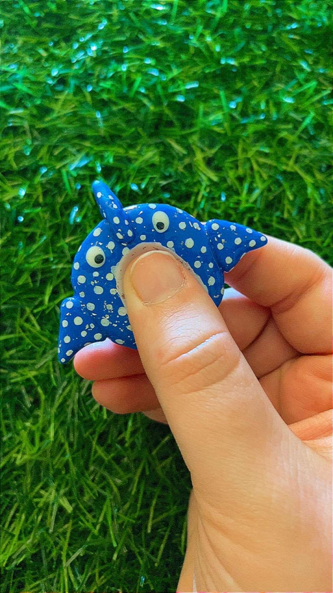 Spotted Shark Worry Stone Charm Kawaii Fun Smooth Bumpy Handmade Worry ...